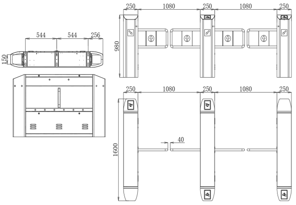 Luxury Speedstile Swing Gate Electronic Turnstiles For Office Buildings