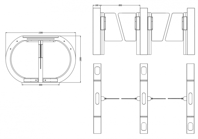 Electronic Baffle Gate Turnstile Stainless Steel For Building Entrance