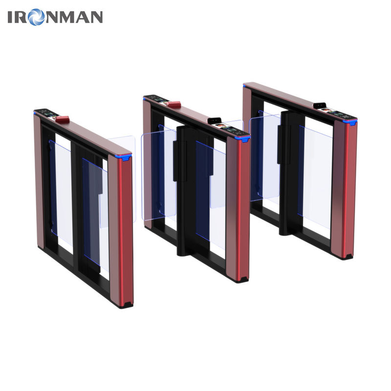 Red Security Swing Barrier RFID Reader Access Control System Speed Gate ...