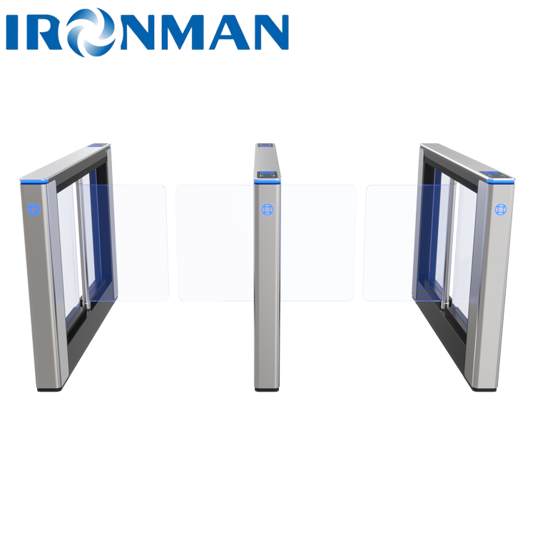 Office Lobby Motorised Single-Lane Swing Barrier Gate with Card Reader ...