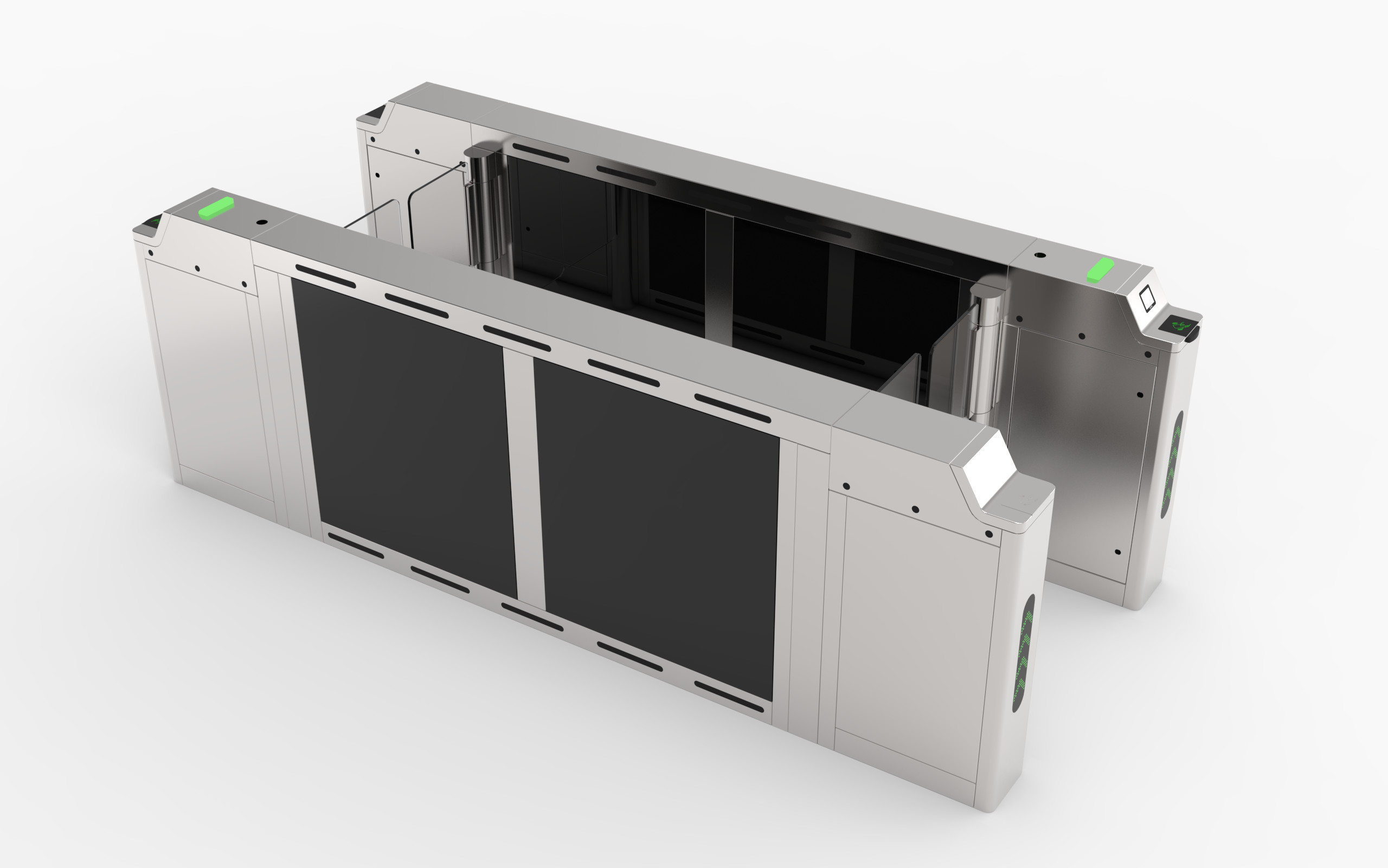 Smart Train Station Turnstile Made of 304 Stainless Steel 2850*200*985mm