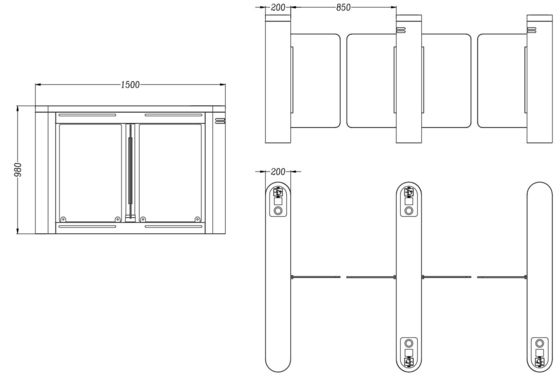 Smart Speed Gate Turnstile Access Control With Infrared Detection Sensor